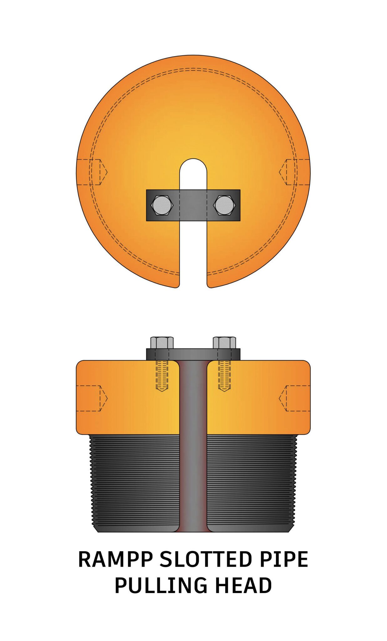 Rampp Slotted Pipe Pulling Head Durable & Secure Pipe Extraction